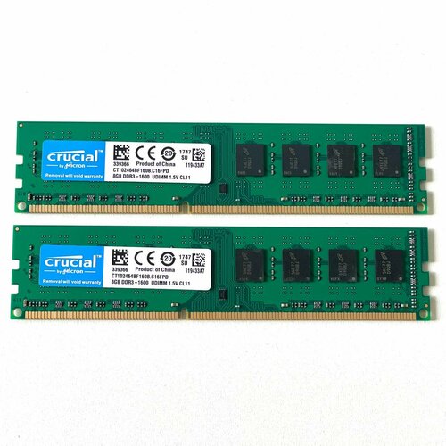 Оперативная память Crucial 8 ГБ DDR3 1600 МГц UDIMM