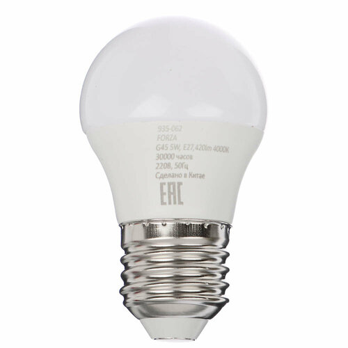 Светодиодная лампа FORZA G45, 5 Вт, E27