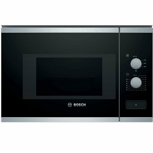 Встраиваемая микроволновая печь Bosch BFL520MS0, 20л, 5 программ, чёрная, нержавеющая сталь