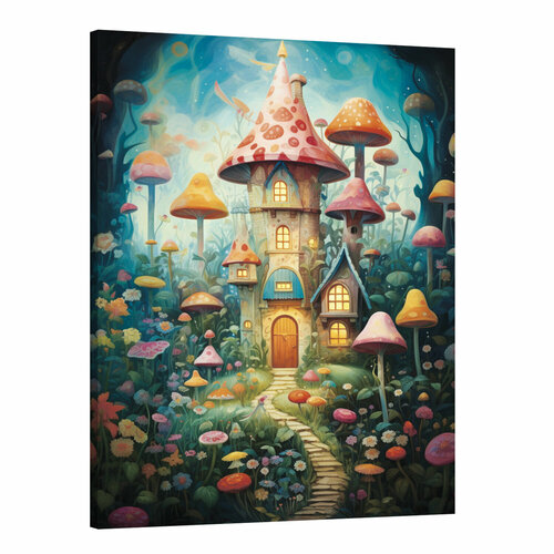 Интерьерная картина 50х70 "Магическая сказка на холсте: загадочный мир волшебства"