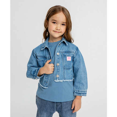 Джинсовая куртка Button Blue, размер 116, голубой