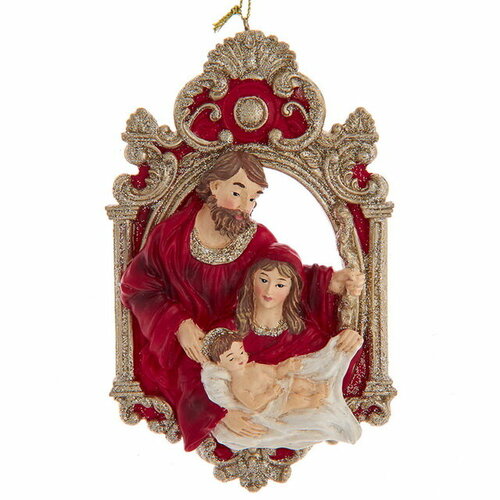 Kurts Adler Елочная игрушка Вертеп - Младенец Иисус Христос с родителями 13 см, подвеска E0870