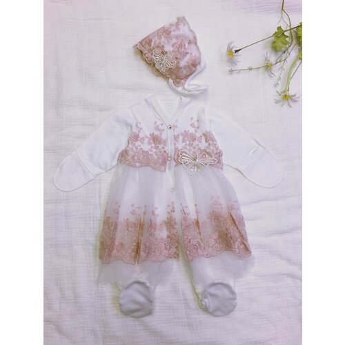 Комбинезон Jolly Baby, размер 56, белый, розовый