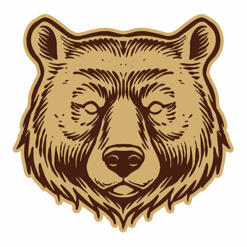 Наклейка Медведь 15x15 см