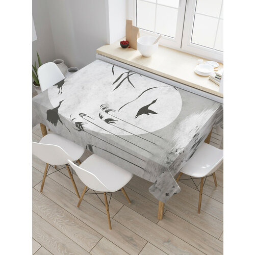 Скатерть прямоугольная JoyArty на кухонный стол "Утки над водой" из оксфорда, 120x145 см