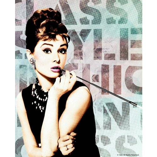 Плакат, постер на бумаге Audrey Hepburn/Одри Хепбёрн-Картина. Размер 60 х 84 см