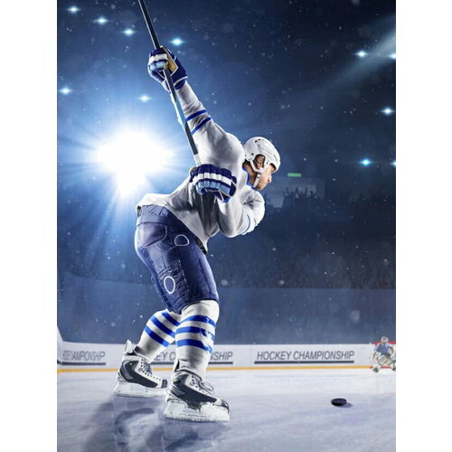 Плакат, постер на холсте Hockey/Хоккей/спорт. Размер 60 х 84 см