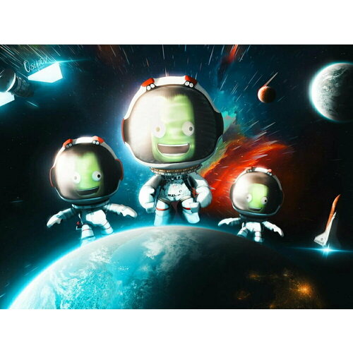 Плакат, постер на бумаге Kerbal Space Program/игровые/игра/компьютерные герои персонажи. Размер 30 х 42 см