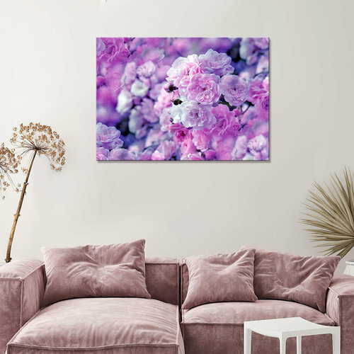 Интерьерная картина на холсте - красивые розовые цветы 40х60