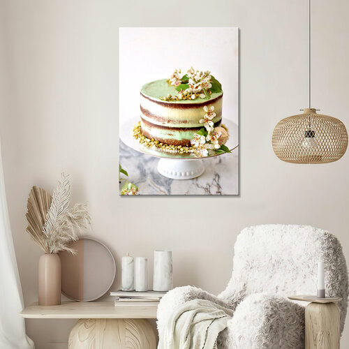Картина/Картина на холсте для интерьера/Картина на стену/Картина для кухни/ - Фисташковый торт 30х40