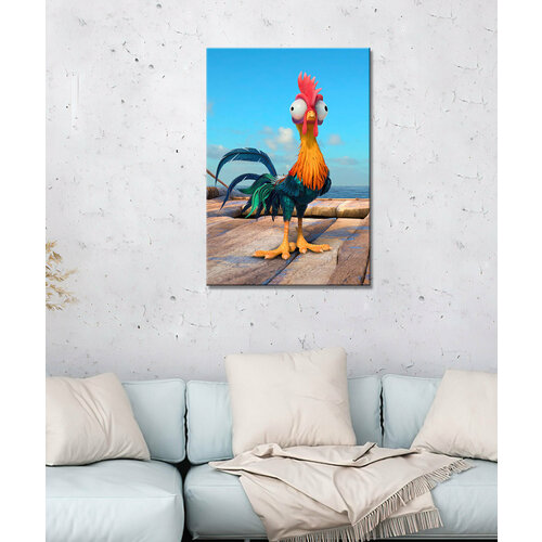 Картина - Курица, курицы, курочка, петух, петухи, красивые породы куриц, стилизация курица, рисунок курица, курица арт, петух арт (44) 40х60