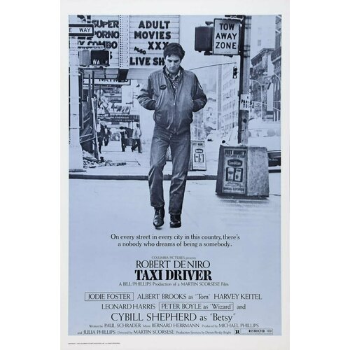 Плакат, постер на холсте Таксист (Taxi Driver, 1976г). Размер 21 х 30 см