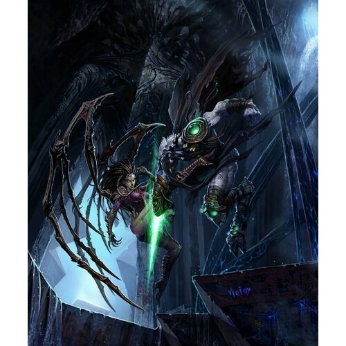 Плакат, постер на холсте Blizzard-Starcraft/Близзард-Старкрафт. Размер 60 на 84 см