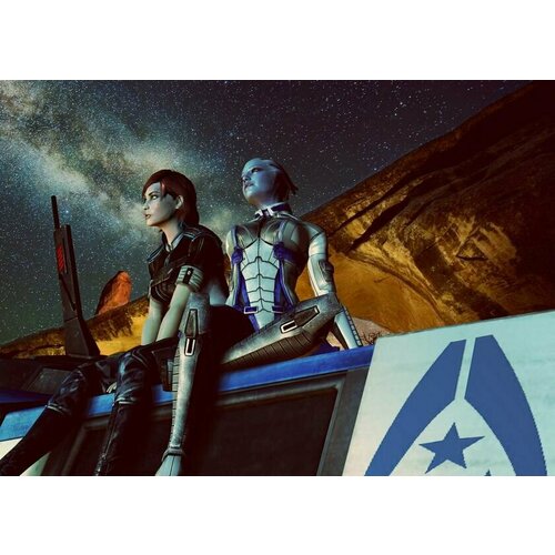 Плакат, постер на бумаге Mass Effect. Размер 21 х 30 см
