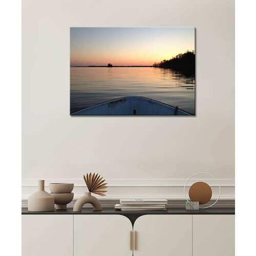 Картина/Картина на холсте для интерьера/Картина на стену/Картина для кухни/ - Швеция/Озеро Меларен (2) 60х80