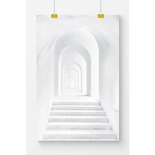 Постер для интерьера Postermarkt Белая архитектура минимализм #11, постер на стену 50х70 см в тубусе, настенный декор для дома