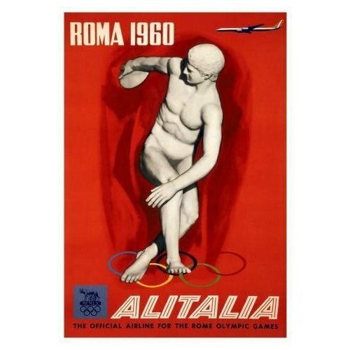 Плакат, постер на холсте Olympic Games-Roma-Олимпийские игры-Рим. Размер 21 х 30 см