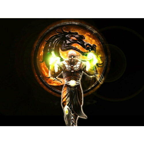 Плакат, постер на холсте Mortal Kombat: Draсon/Мортал Комбат: Дракон/игровые/игра/компьютерные герои персонажи. Размер 30 х 42 см