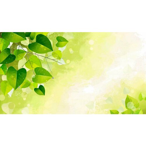 Картина на холсте 60x110 LinxOne "Листья природа капля текстура" интерьерная для дома / на стену / на кухню / с подрамником