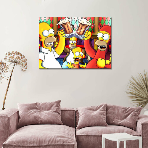 Интерьерная картина на холсте - Симпсоны Simpsons 40х60