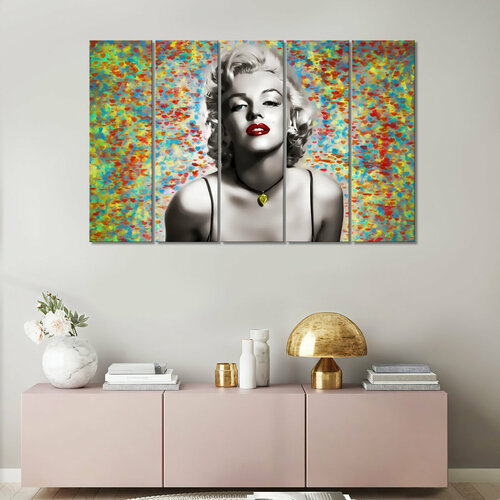 Модульная картина на холсте/ Мэрилин Монро яркая/marilyn Monroe is bright 125х80