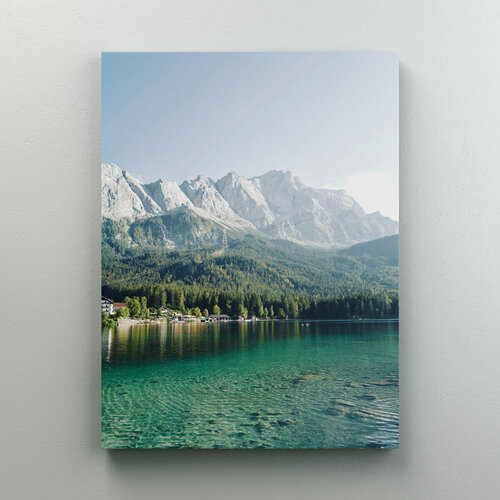 Интерьерная картина на холсте "Бирюзовое озеро" пейзажи, природа, размер 30x40 см