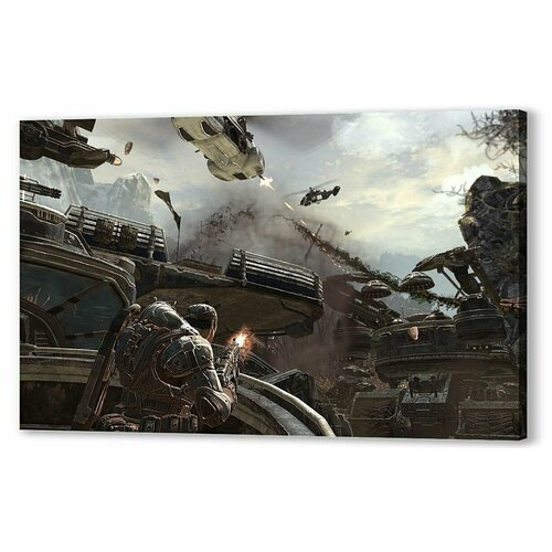 Плакат, постер на холсте Gears Of War 2. Размер 21 х 30 см