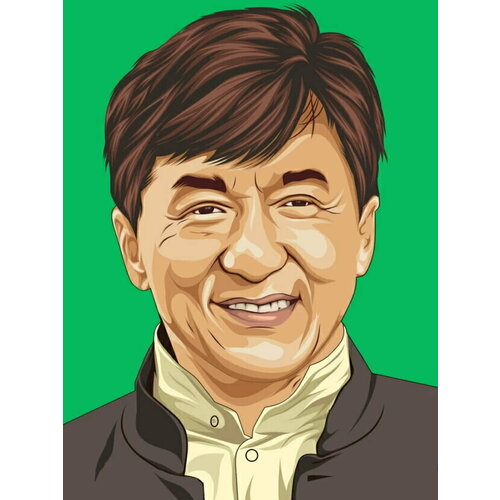 Плакат, постер на холсте Jackie Chan/Джеки Чан/искусство/арт/абстракция/творчество. Размер 60 х 84 см
