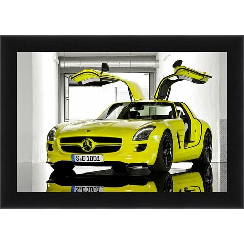 Плакат, постер на бумаге Mercedes SLS AMG. Размер 30х42 см
