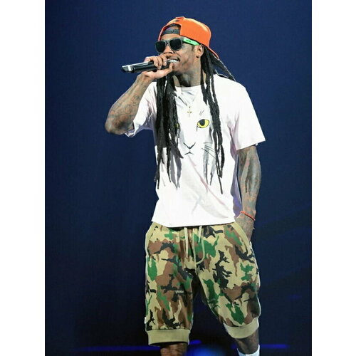 Плакат, постер на холсте Lil Wayne/Лил Вэйн/музыкальные/поп исполнитель/артист/поп-звезда/группа. Размер 21 х 30 см