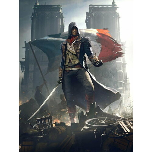 Плакат, постер на холсте Assassins Creed/Кредо Ассасина/искусство/арт/абстракция/творчество. Размер 21 х 30 см
