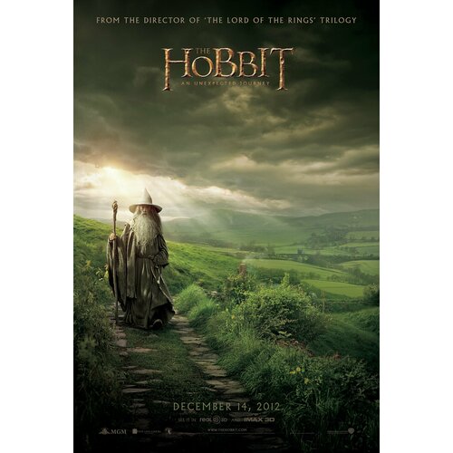 Плакат, постер на бумаге Хоббит: Нежданное путешествие (The Hobbit: An Unexpected Journey, 2012г). Размер 21 х 30 см