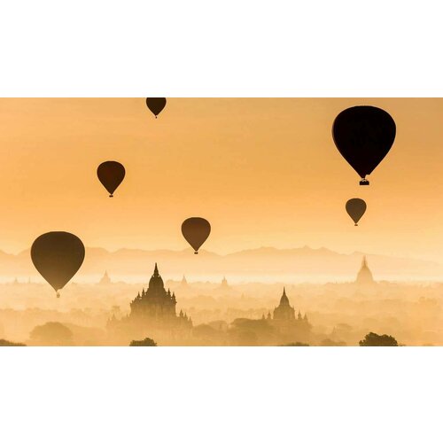 Картина на холсте 60x110 Альянс Лес "Мьянма Bagan palace Бирма" на подрамнике / интерьер/ декор