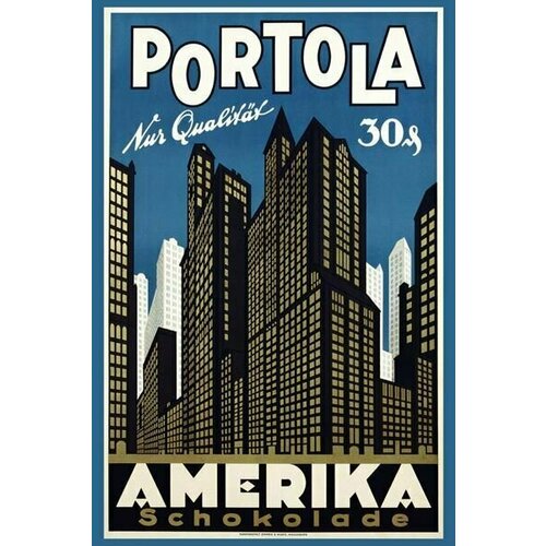 Плакат, постер на бумаге иностранный Advertisement for Portola Chocolate. Размер 60 х 84 см