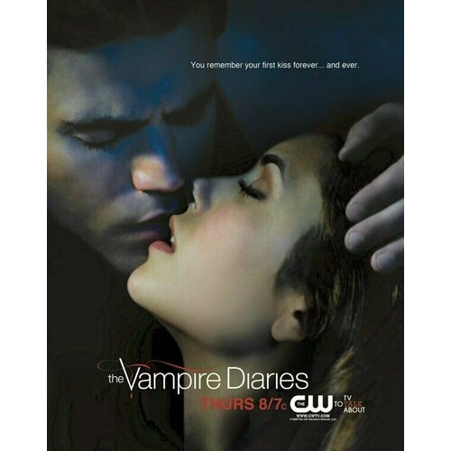 Плакат, постер на бумаге Дневники вампира (The Vampire Diaries), Крис Грисмер, Джошуа Батлер, Маркос Сига. Размер 42 х 60 см