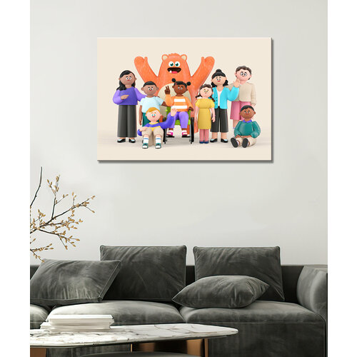 Картина/Картина на холсте для интерьера/Картина на стену/Картина для кухни/ - 3D иллюстрация людей (7) 60х80
