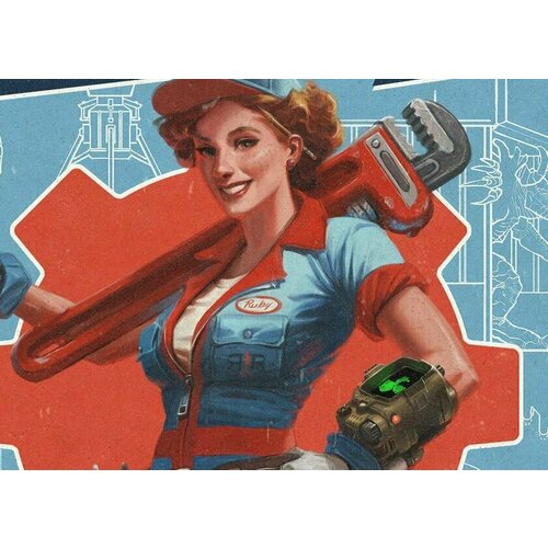 Плакат, постер на холсте Fallout. Размер 30 х 42 см