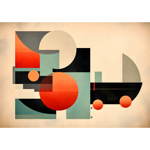 Постер - "Абстрактная геометрическая композиция"на плотной бумаге / А1 / в тубусе без рамы