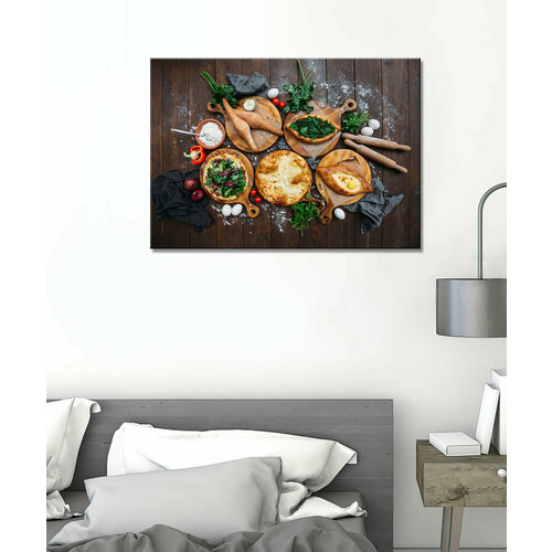 Картина/Картина на холсте для интерьера/Картина на стену/Картина для кухни/ - блюда грузинской кухни 40х60