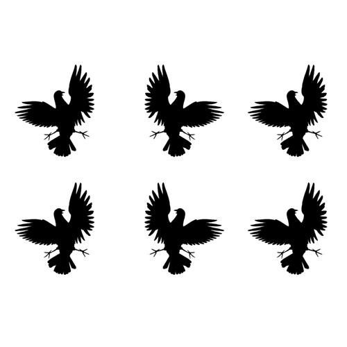 Наклейки-стикеры: силуэты хищных птиц (21 x 30) см - V15