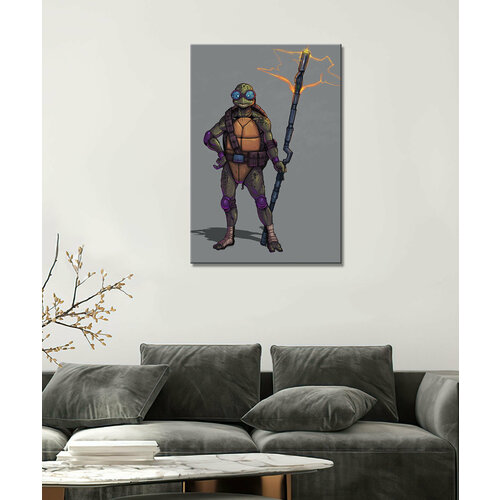 Интерьерная картина на холсте - Черепашки ниндзя Дон с электричеством 40х60