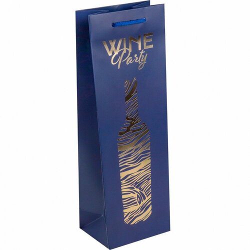 Пакет бумажный 12х9х36 см "Расписная бутылка" Miland ППК-2011