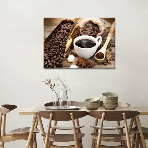 Картина/Картина на холсте для интерьера/Картина на стену/Картина для кухни/ - Ароматный горячий кофе(6) 40х60