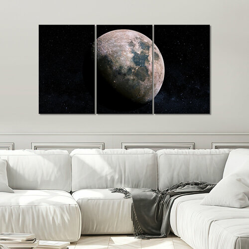Модульная картина/Модульная картина на холсте/Модульная картина в спальню/Модульная картина в подарок - Большая луна 90х50