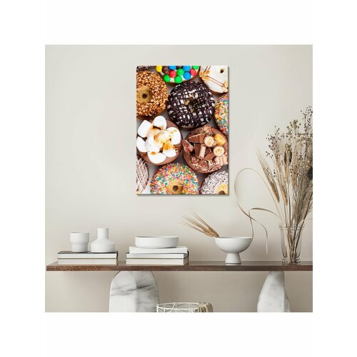 Картина на холсте с подрамником Пончики выпечка сладости 40х60