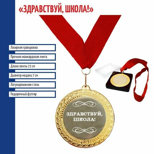 Подарки Сувенирная медаль "Здравствуй, школа"