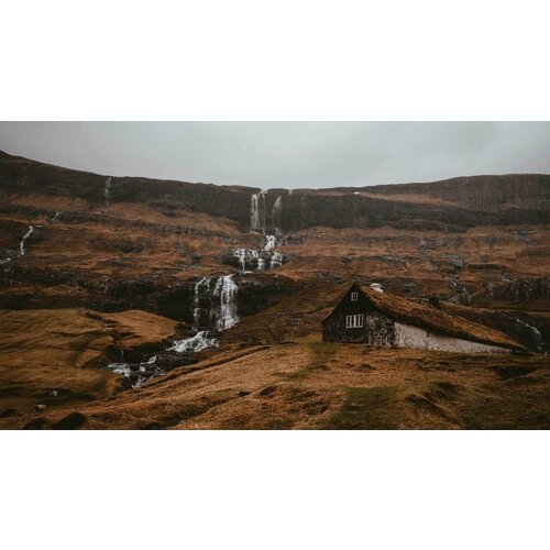 Картина на холсте 60x110 Альянс Лес "Горы гора природа водопад вода" на подрамнике / интерьер/ декор