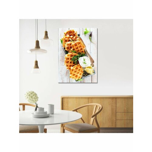 Картина на холсте с подрамником Вафли лимон и зелень 60х80