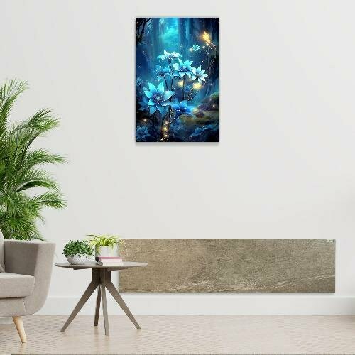 Картина на холсте 40x60 Альянс Лес "Волшебные синие цветы 4" на подрамнике / интерьер/ декор