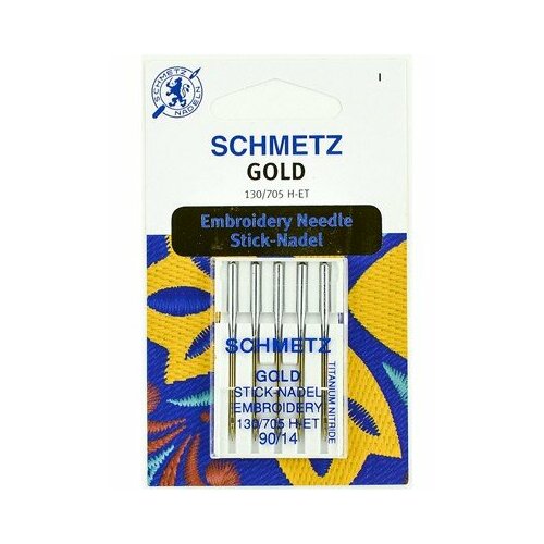 Schmetz Иглы №90 для вышивки Gold титан, 5шт.